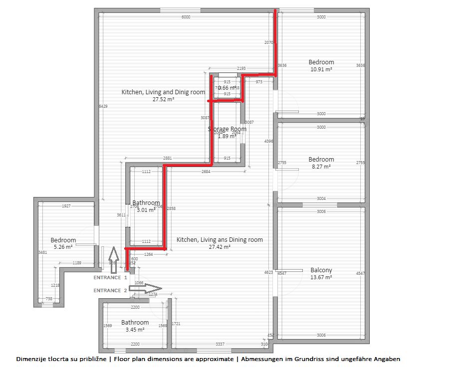 Prodajemo veliki stan koji je trenutno podijeljen u dva manja radi ...